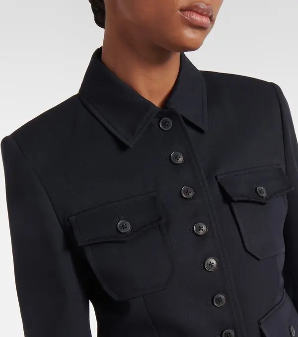 NILI LOTAN Jamison Virgin Wool Jacket - Blue