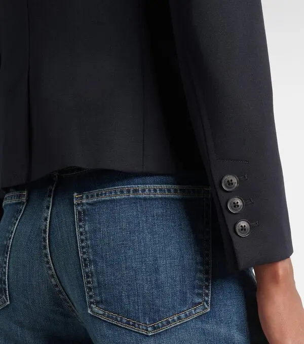 NILI LOTAN Jamison Virgin Wool Jacket - Blue
