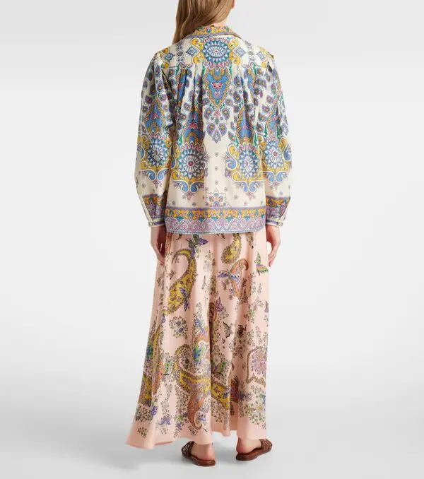 Etro Paisley Cotton And Silk Shirt - Blue
