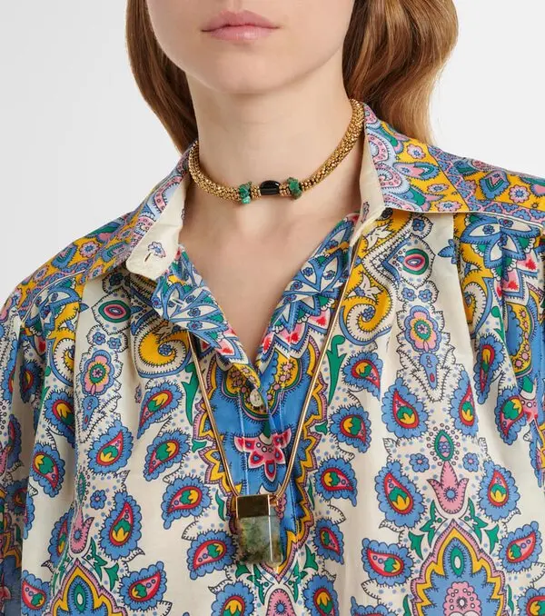 Etro Paisley Cotton And Silk Shirt - Blue