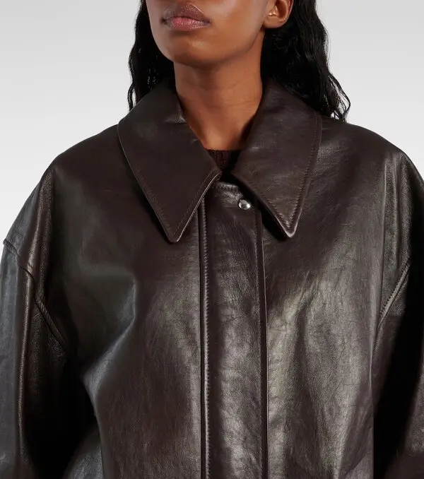 Khaite Shelman Leather Blouson - Brown