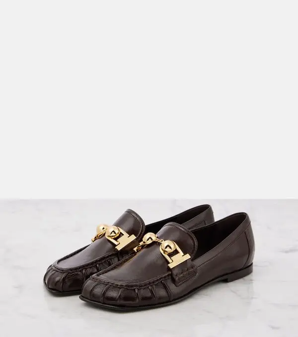Chloé Miles Embellished Leather Loafers