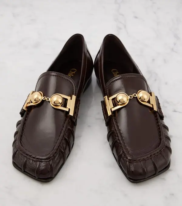 Chloé Miles Embellished Leather Loafers