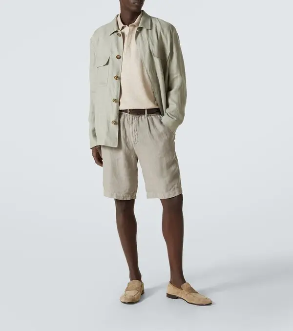 Zegna Cotton, Linen, And Silk Polo Shirt