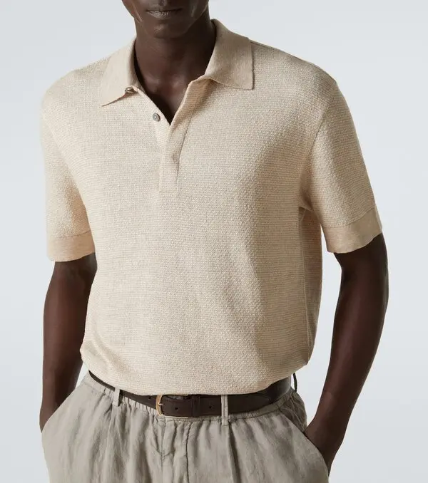 Zegna Cotton, Linen, And Silk Polo Shirt