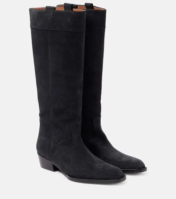 Paris Texas Helena 35 Suede Cowboy Boots - Black
