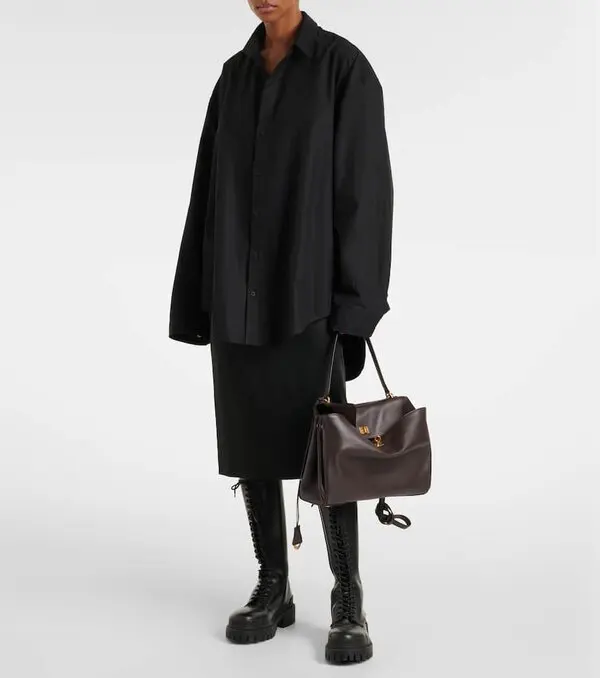 Balenciaga Rodeo Medium Leather Tote Bag - Brown