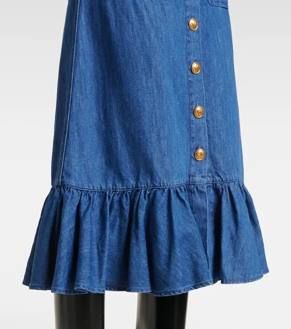 Valentino Garavani Denim Midi Skirt
