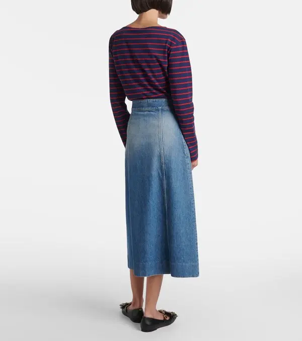 Valentino Garavani Denim Midi Skirt