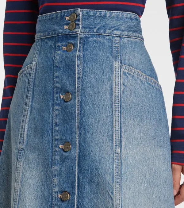 Valentino Garavani Denim Midi Skirt