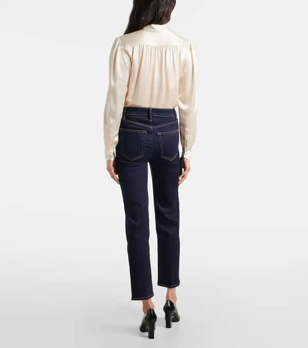FRAME Le Sleek High-rise Straight Jeans - Blue