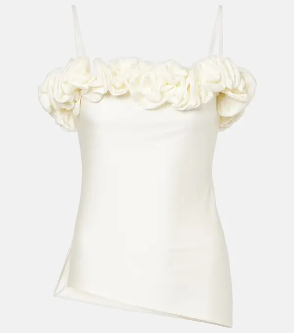 Coperni Ruffled Off-shoulder Top - White