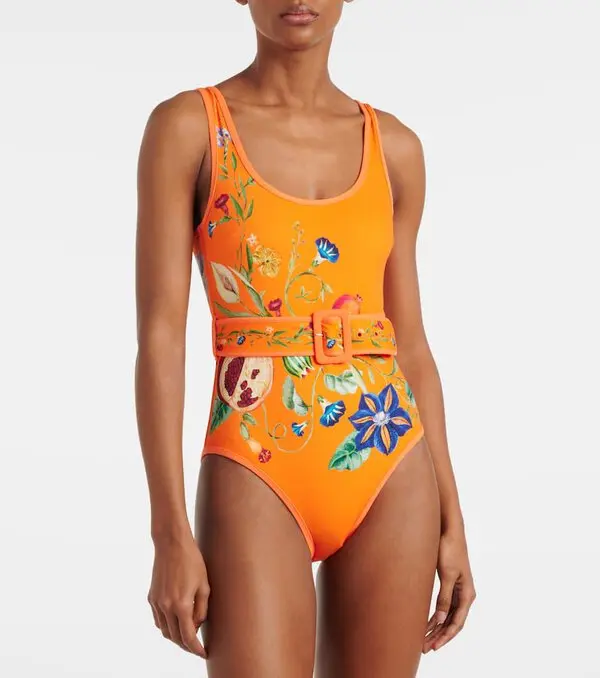 ALEMAIS Flores Printed Belted Swimsuit