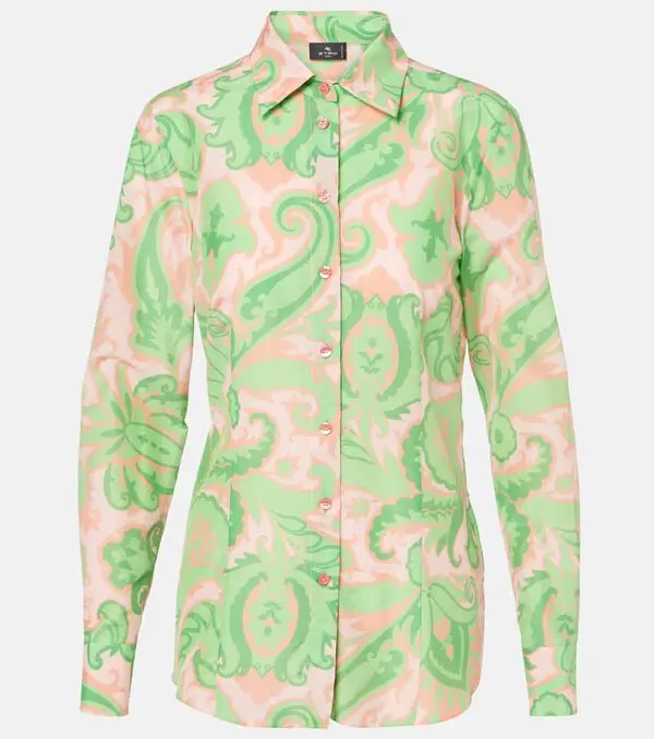 Etro Printed Cotton And Silk Shirt