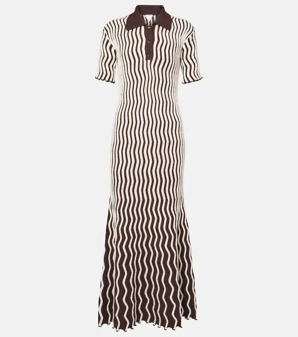 Bottega Veneta Striped Wool Polo Dress
