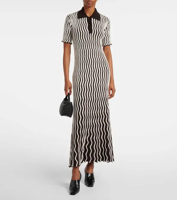 Bottega Veneta Striped Wool Polo Dress