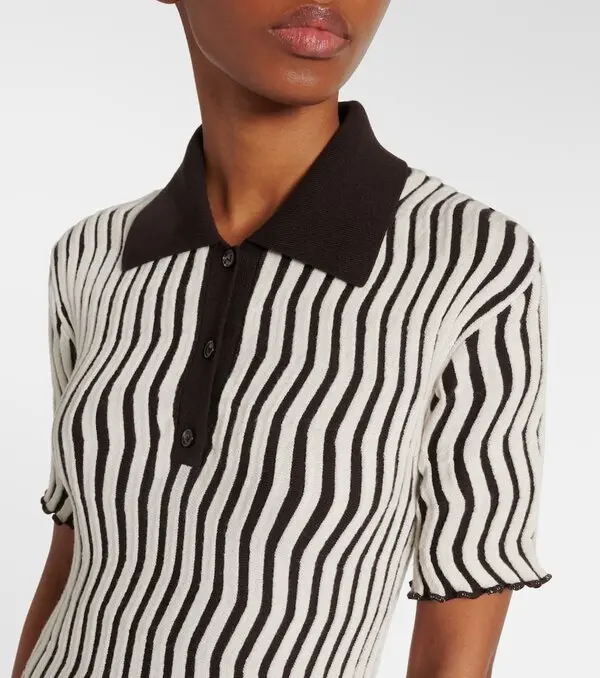 Bottega Veneta Striped Wool Polo Dress