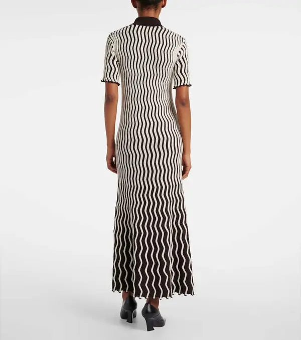Bottega Veneta Striped Wool Polo Dress