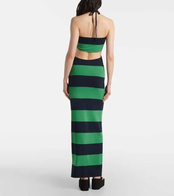 Coperni Cutout Striped Maxi Dress