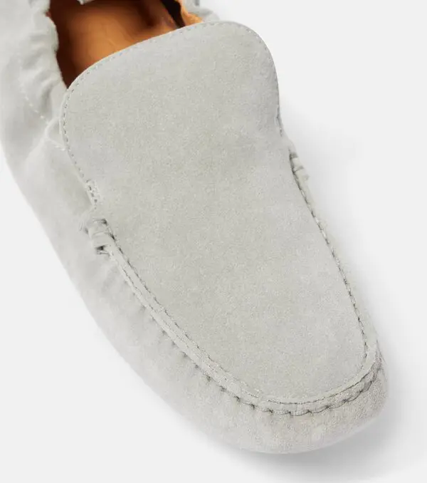 TOD'S Gommino Suede Driving Loafers - Grey