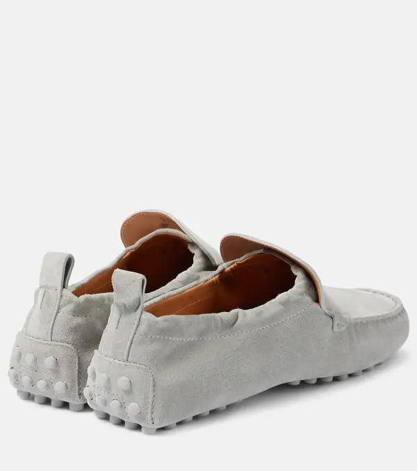 TOD'S Gommino Suede Driving Loafers - Grey