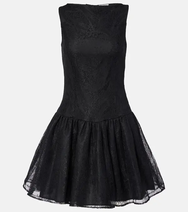 Nina Ricci Lace-trimmed Halterneck Vest - Black