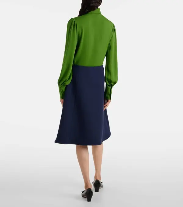 Valentino Garavani Virgin Wool Crepe Midi Skirt
