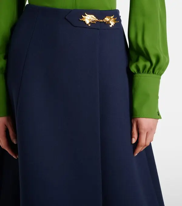 Valentino Garavani Virgin Wool Crepe Midi Skirt