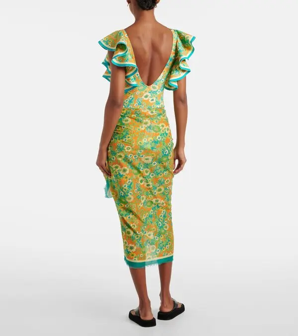 ALEMAIS Jeff Printed Cotton Beach Cover-up