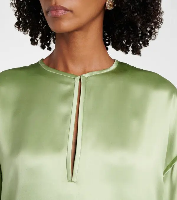 Valentino Garavani Fringed Silk Duchess Satin Tunic