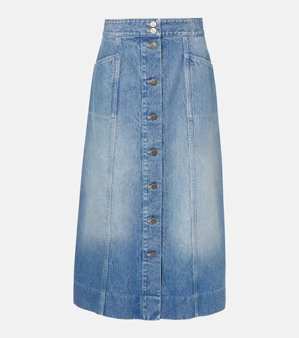 Valentino Garavani Denim Midi Skirt