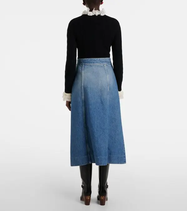 Valentino Garavani Denim Midi Skirt