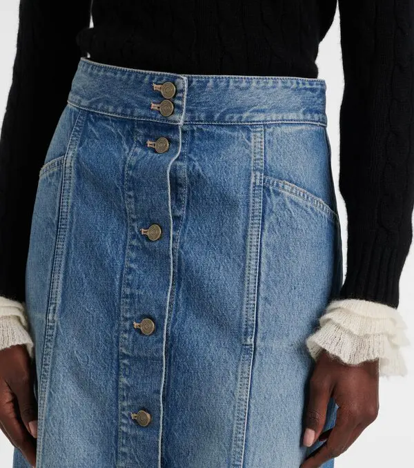 Valentino Garavani Denim Midi Skirt