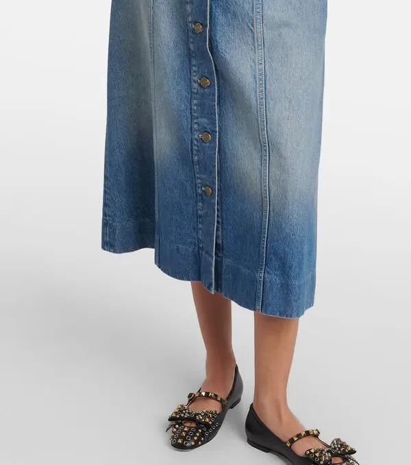 Valentino Garavani Denim Midi Skirt