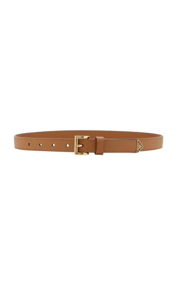 Prada Slim Leather Belt - Brown