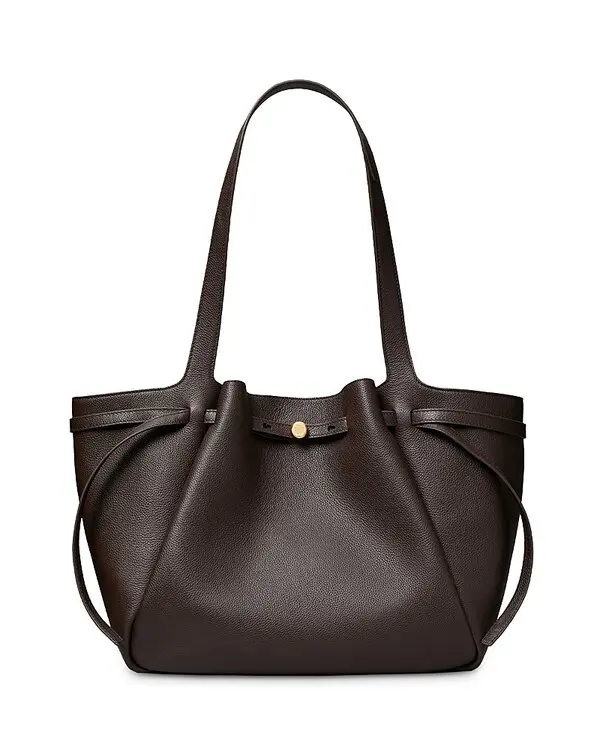 Tory Burch Romy Large Tote - Deep Brown Leather