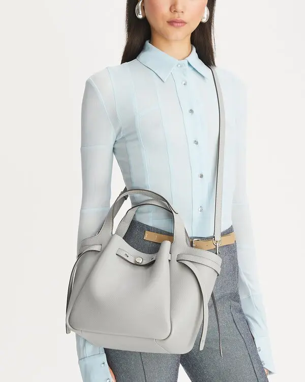 Tory Burch Small Romy Satchel - Light Granite