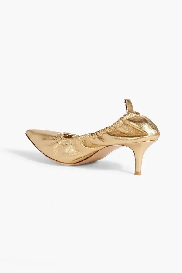 GIANVITO ROSSI Alina 55 Metallic Leather Pumps