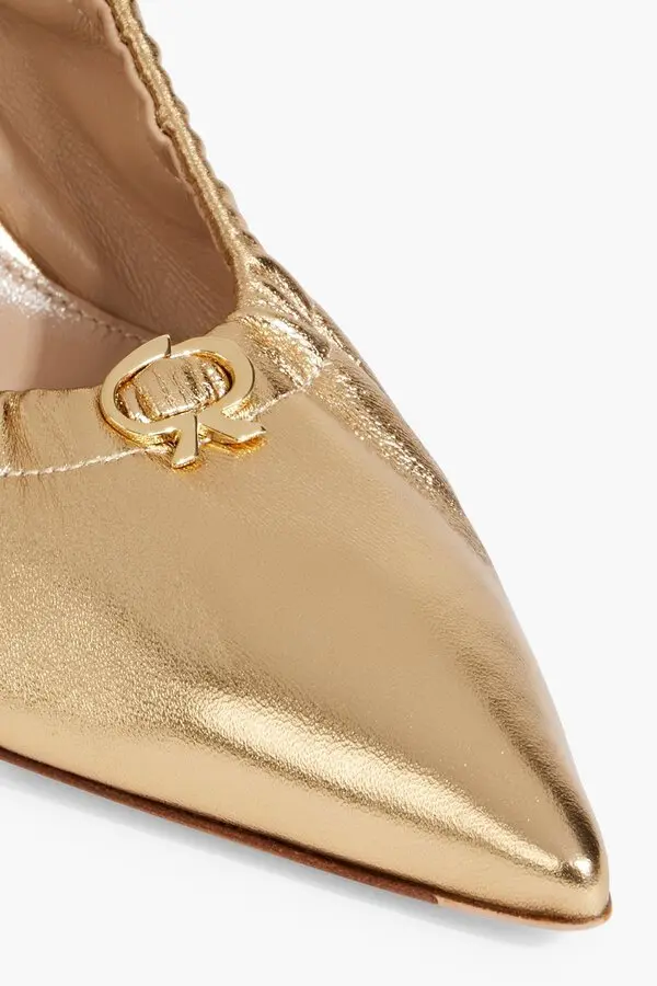 GIANVITO ROSSI Alina 55 Metallic Leather Pumps