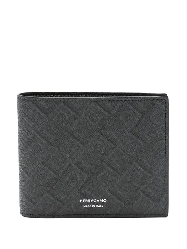 FERRAGAMO Monogram-pattern Wallet - Black