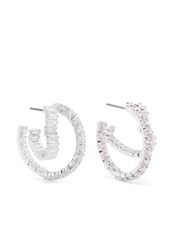 SWAROVSKI Matrix Hoop Earrings - White