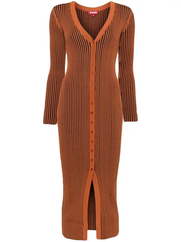 Staud Shoko Knitted Dress - Brown