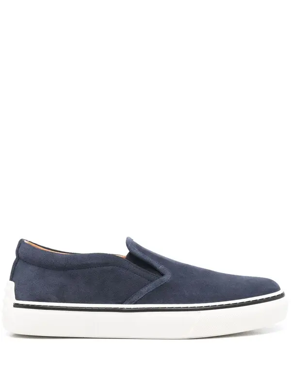 Tods Slip-On Blue Suede And Leather Sneakers With Textured Sole - NWT TOD main image 2