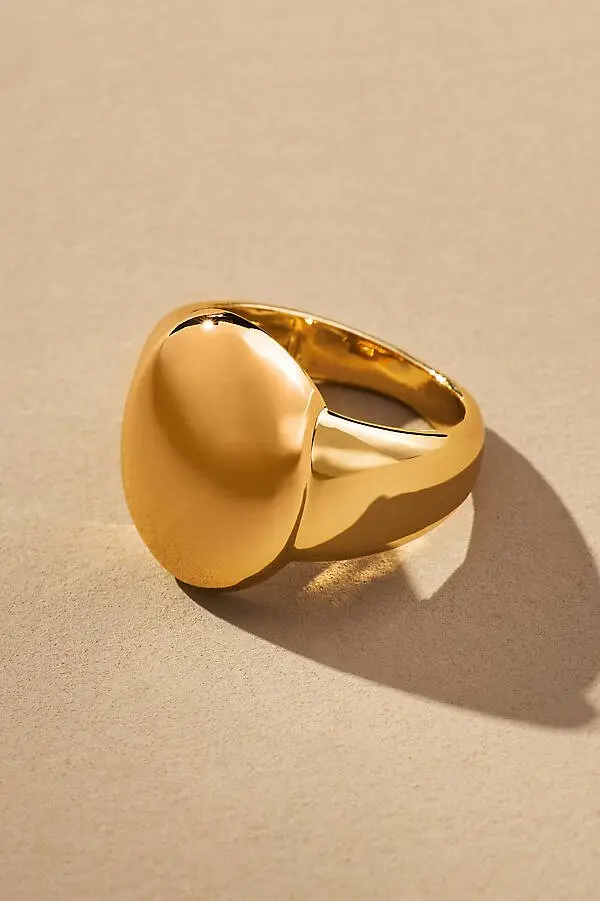 Anthropologie Round Signet Ring - Gold