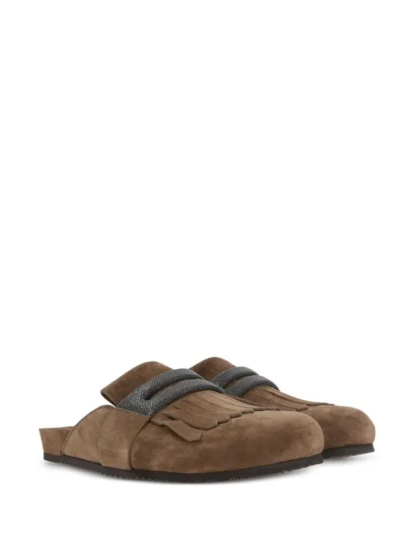 Brunello Cucinelli Monili-embellished Loafer Mules