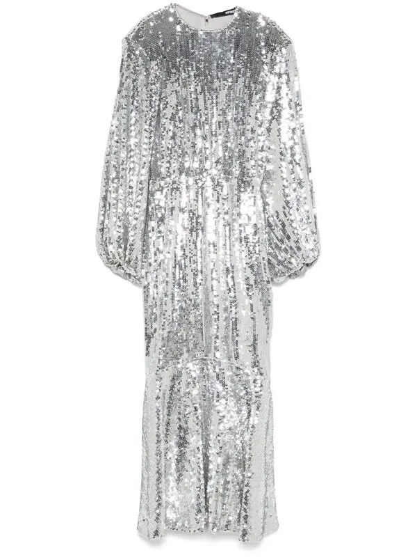 Remain Birger Christensen Sequined Maxi Dress In Silver - 12