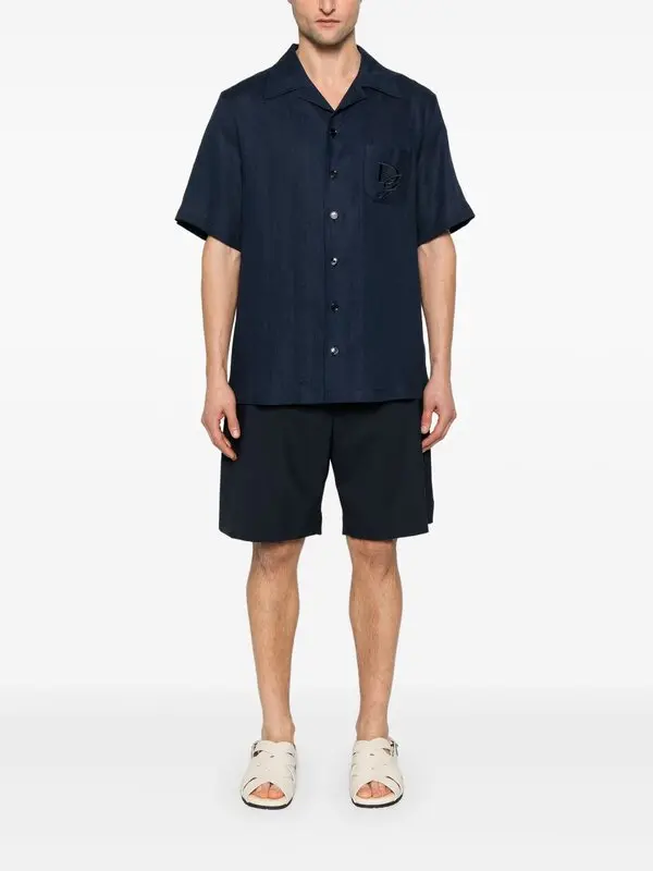 Dolce & Gabbana Logo-embroidered Shirt - Blue