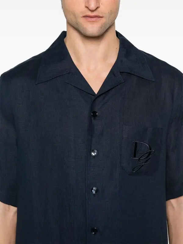 Dolce & Gabbana Logo-embroidered Shirt - Blue