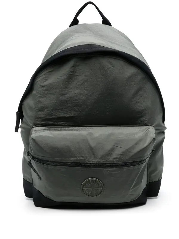 Stone Island Compass-motif Backpack - Green