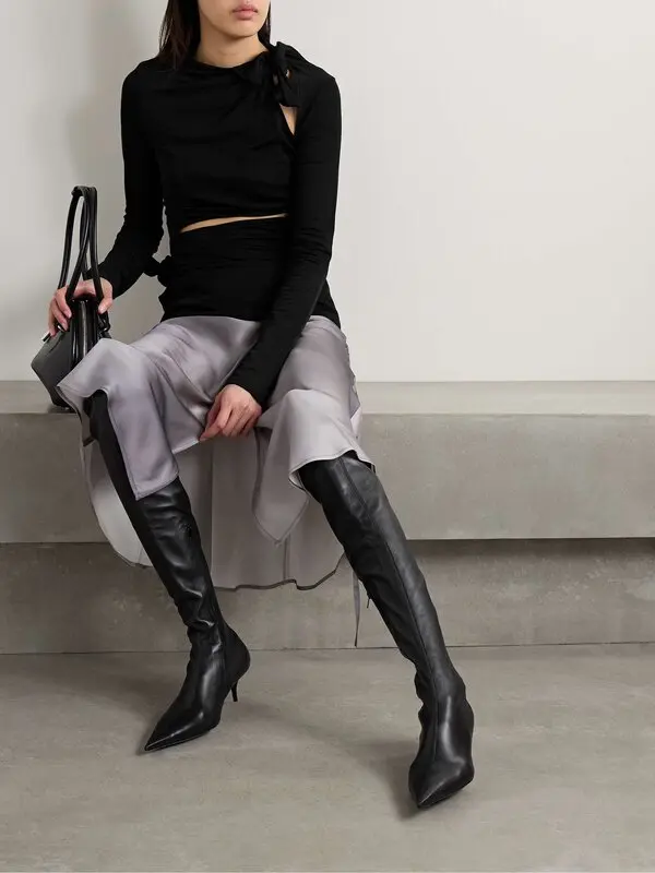 Acne Studios Cutout Knotted Ruched Top